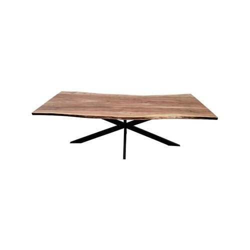 Lantana Dining Table 240cm Live Edge Solid Acacia Timber Wood Metal Leg ...