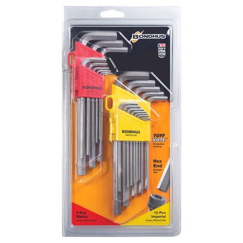 Bondhus 22 Piece Imperial/Metric Long Keys Hex Set - Bunnings Australia