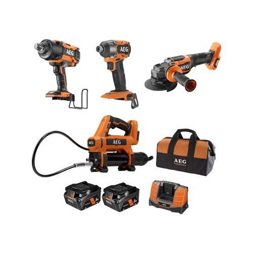 AEG 18V 5.0Ah 4 Piece FUSION Brushless Heavy Machinery Kit - Bunnings ...