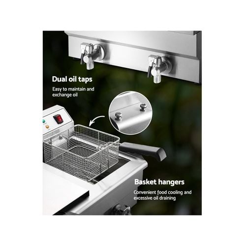 Devanti Electric Deep Fryer Twin Frying Basket - Bunnings Australia