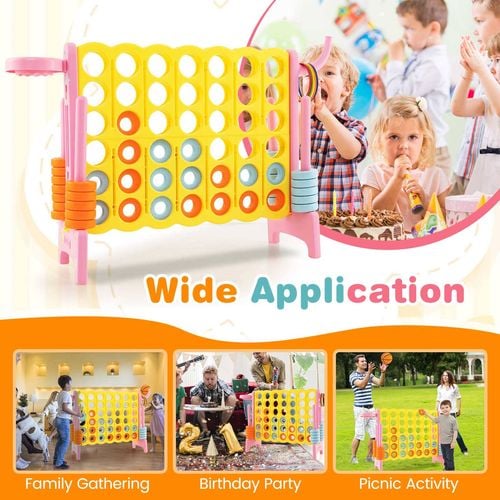 Costway Giant 4 In A Row Connect four Board Game Set w/Basketball Hoop ...