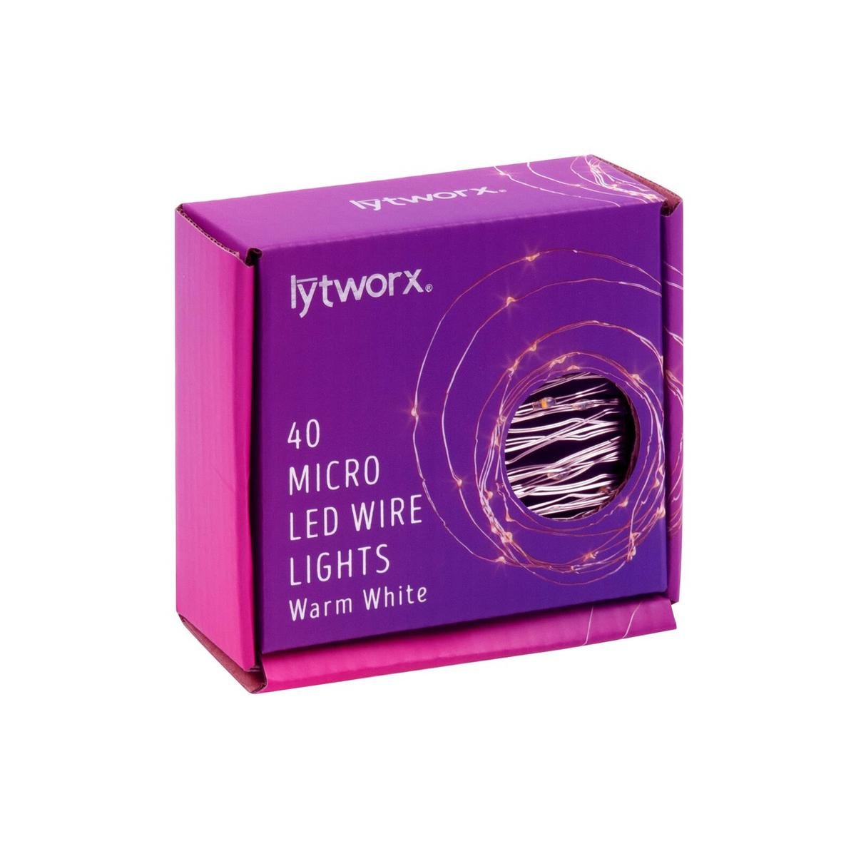 Lytworx 40 Warm White Battery Operated Micro LED Wire Lights - Bunnings ...