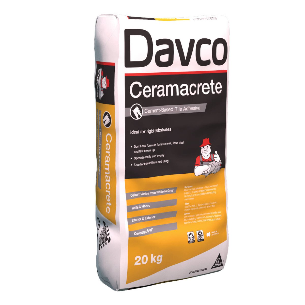 Davco 20kg Grey Ceramacrete Tile Adhesive - Bunnings Australia