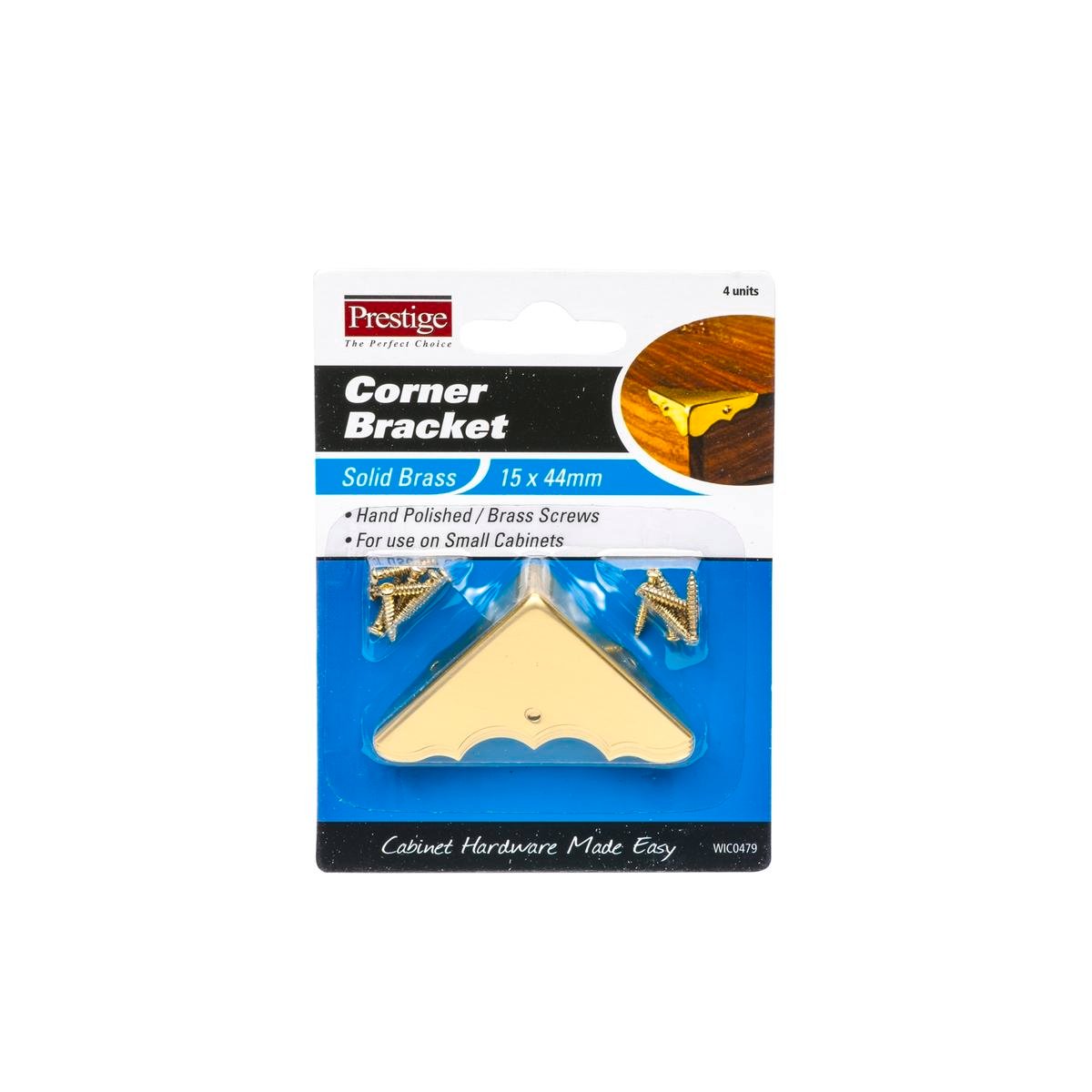 Prestige 15 x 44 x 0.5mm Brass Decorative Corner Brackets - Bunnings ...