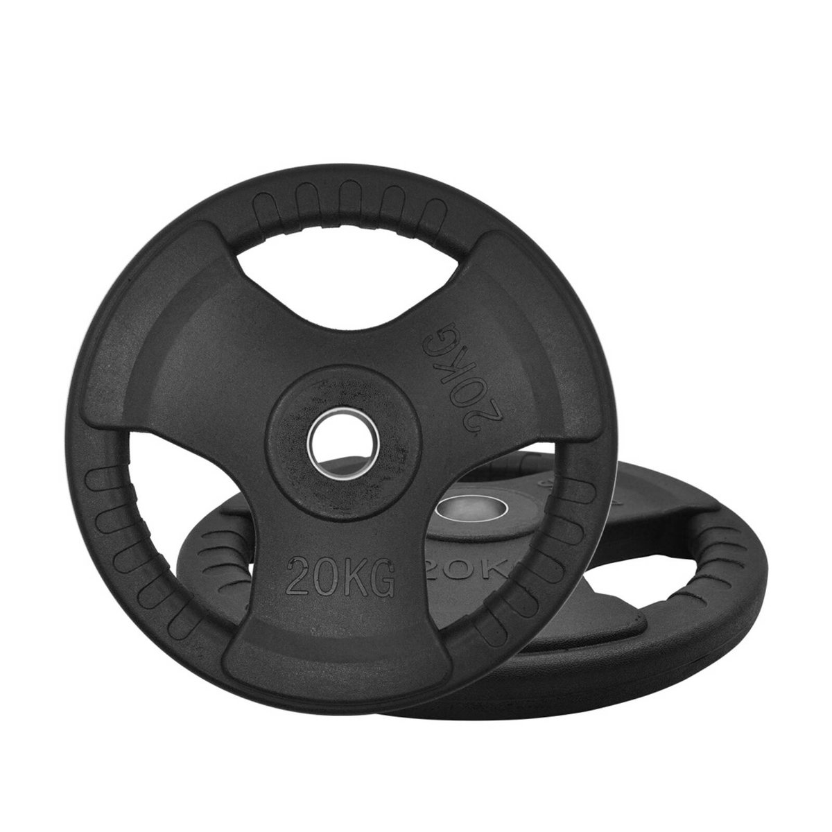 2 Pack of 20kg - Total 40kg Rubber Coated Cast Iron Olympic Weight ...