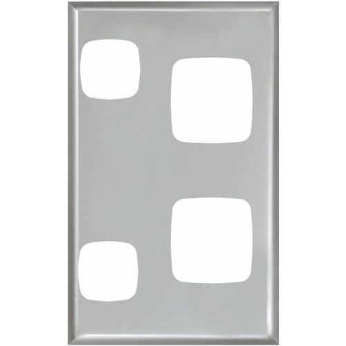 HPM Excel Double Powerpoint Vertical Coverplate Matt Silver - Bunnings ...