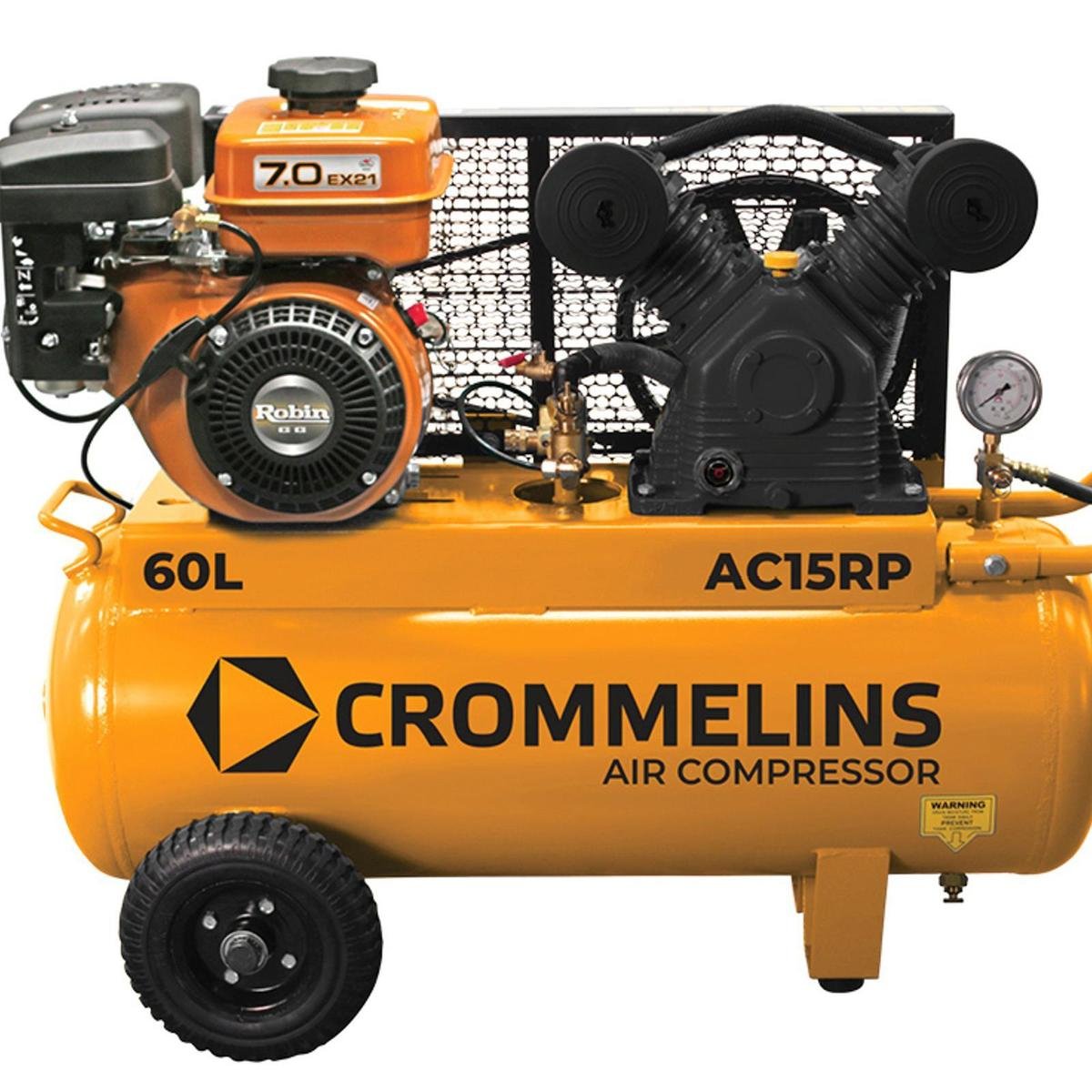 Crommelins 6HP 60L 15.2CFM Petrol Air Compressor - Bunnings Australia