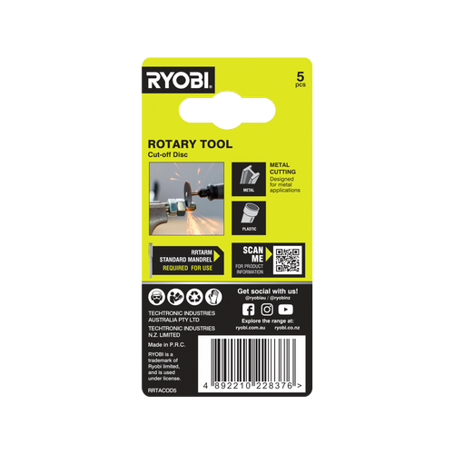 Ryobi 32mm Cutting Disc - 5 Pack - Bunnings Australia