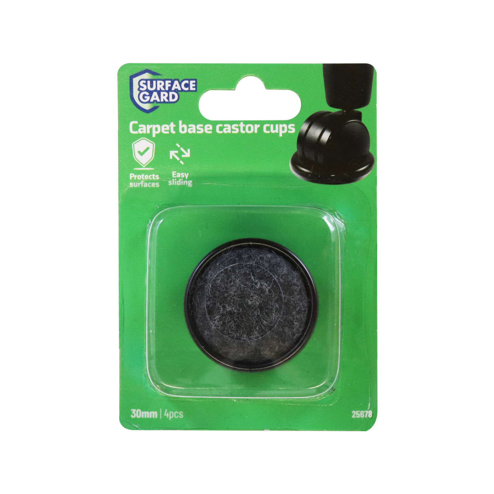 Surface Gard 30mm Brown Carpet Base Round Castor Cup - 4 Pack ...