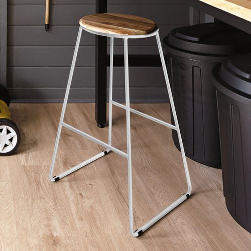 Marquee Industrial Acacia Bar Stool White - Bunnings Australia