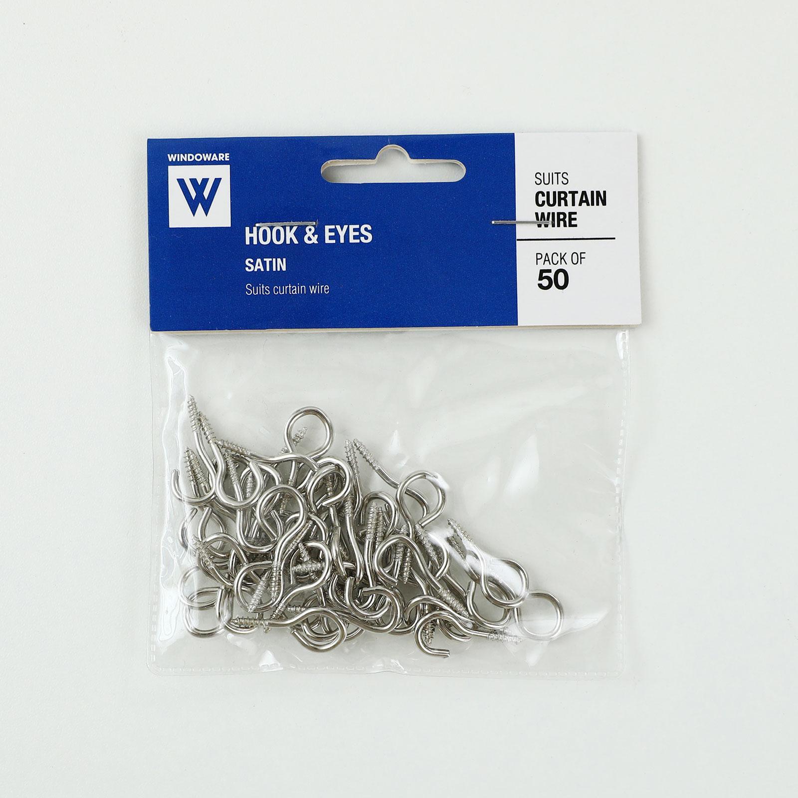 Windoware Silver Hook and Eyes - 50 Pack - Bunnings Australia