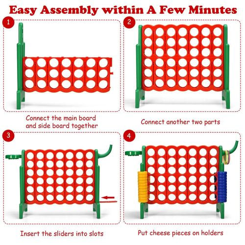 Costway Giant 4-in-A Row Connect four Board Game Set, Green - Bunnings ...