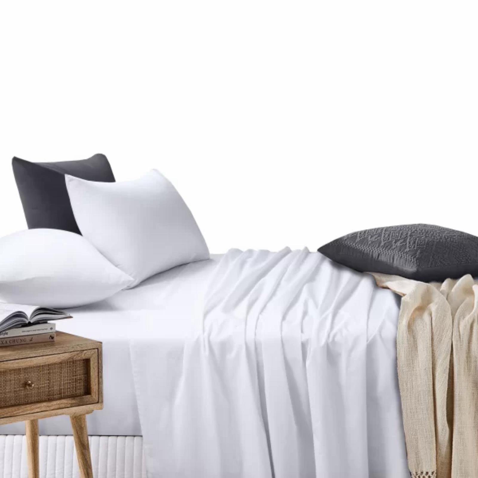 Amsons Sheet Set - Queen Fitted & Flat Sheet With Pillowcases - White ...