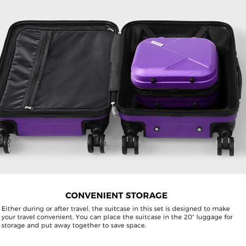 Mazam 2PCS Luggage Suitcase Set TSA Lock Purple - Bunnings Australia