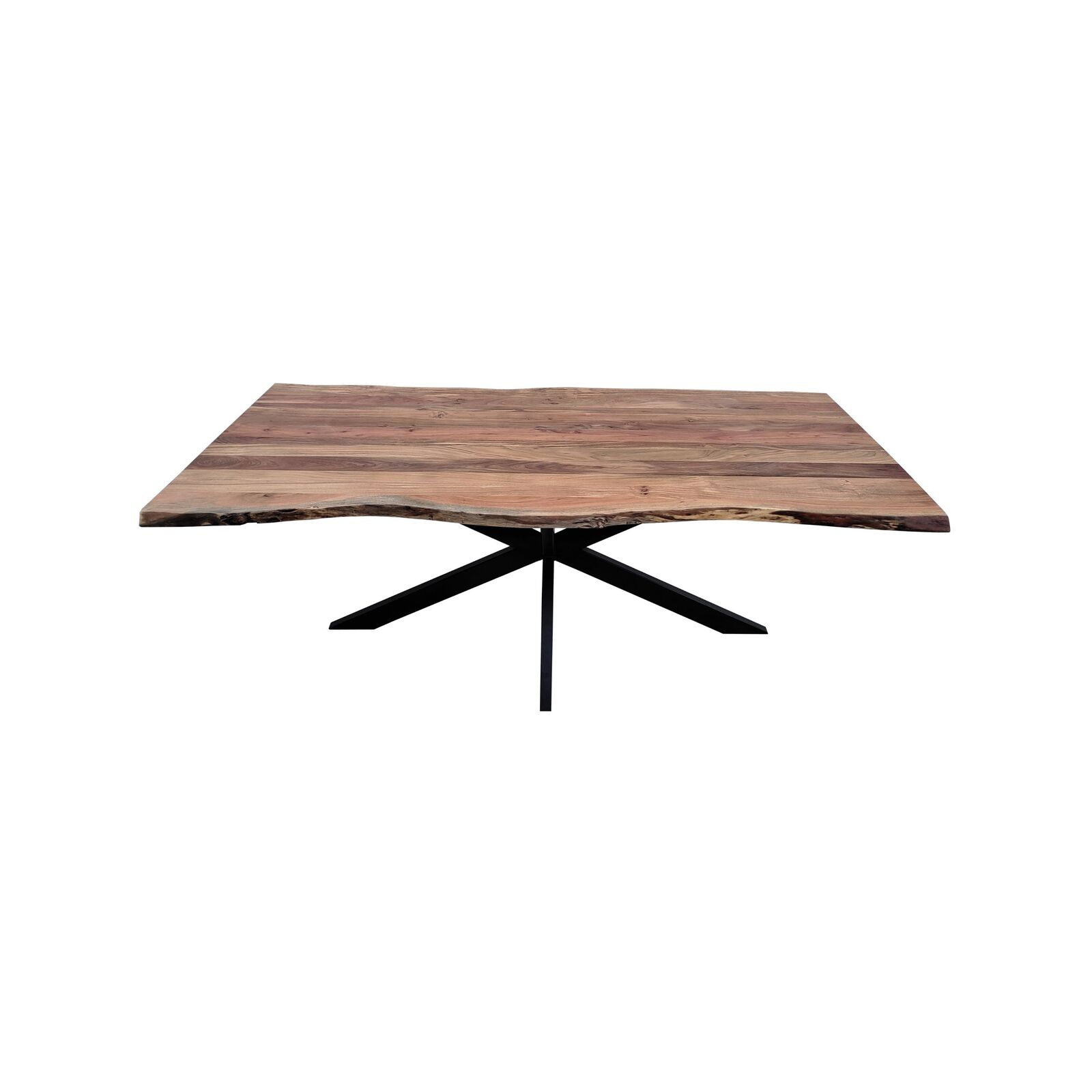 Lantana Dining Table 210cm Live Edge Solid Acacia Timber Wood Metal Leg ...