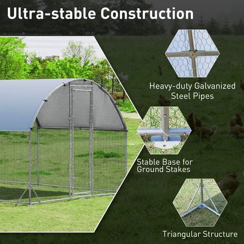 Costway Large Walk-in Chicken Coop Farm 7.6x2.8x1.95m - Bunnings Australia
