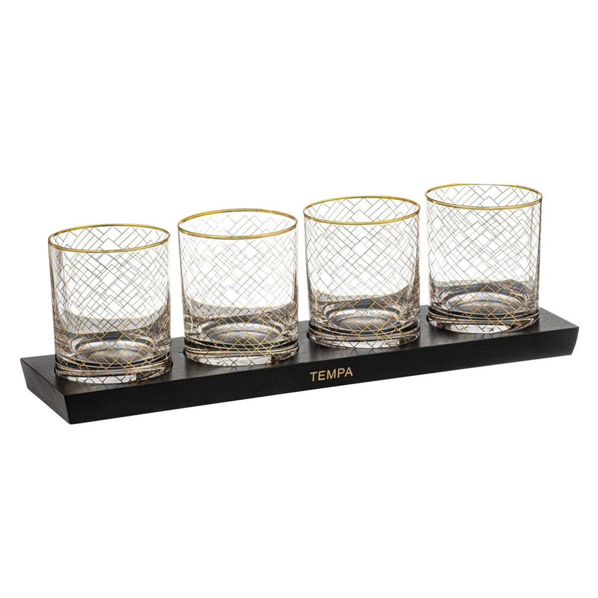 4pc Tempa Winston Spirits Tasting Flight 305ml Glass Tumbler w/ Storage ...