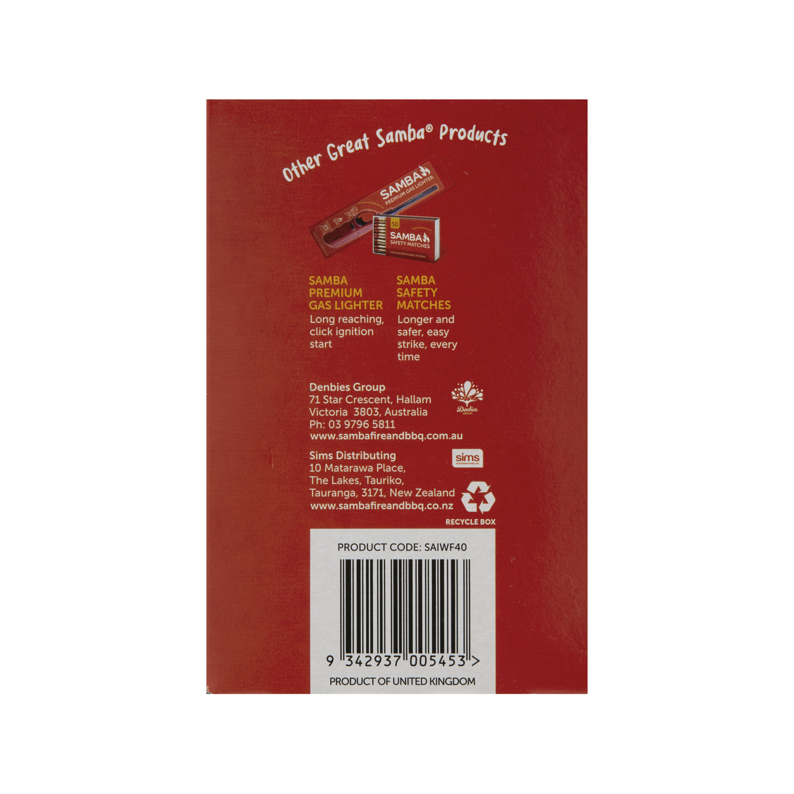 Samba Foil Sealed Firelighters - 40 Pack - Bunnings Australia