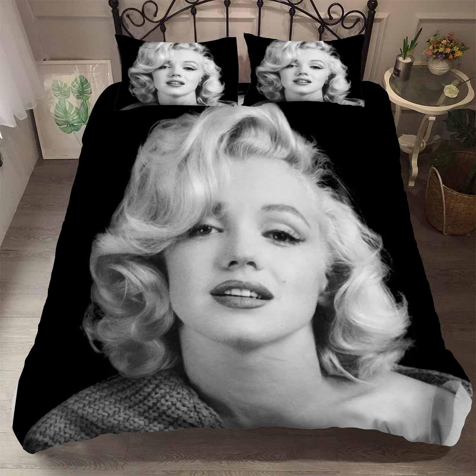 3D Black White Marilyn Monroe Quilt Cover Set Bedding Set Duvet Cover ...