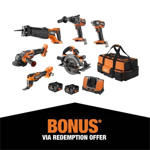 AEG 18V FUSION Brushless 6-Piece 5.0Ah FORCE Kit - Bunnings Australia