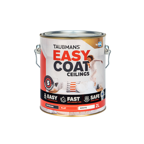 Taubmans 2L White Flat Easycoat Ceiling Paint - Bunnings Australia