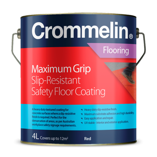 Crommelin 4L Red Maxi Grip Floor Coating - Bunnings Australia