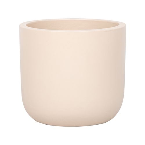 220 x 250mm Cream Large Round Plain Ceramic Pot - Bunnings Australia