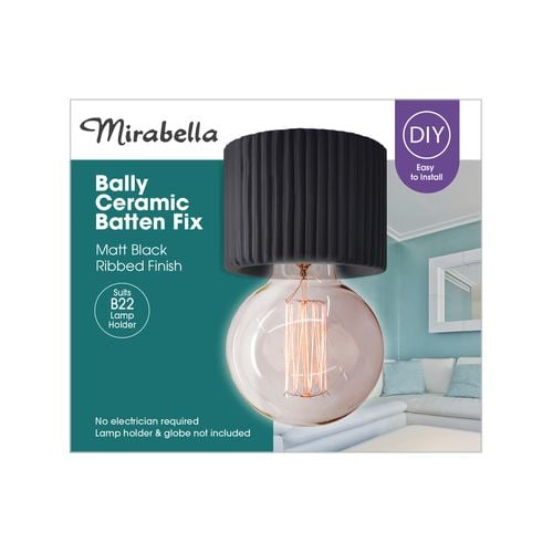 Mirabella Black Matte Bally Batten Fix - Bunnings Australia