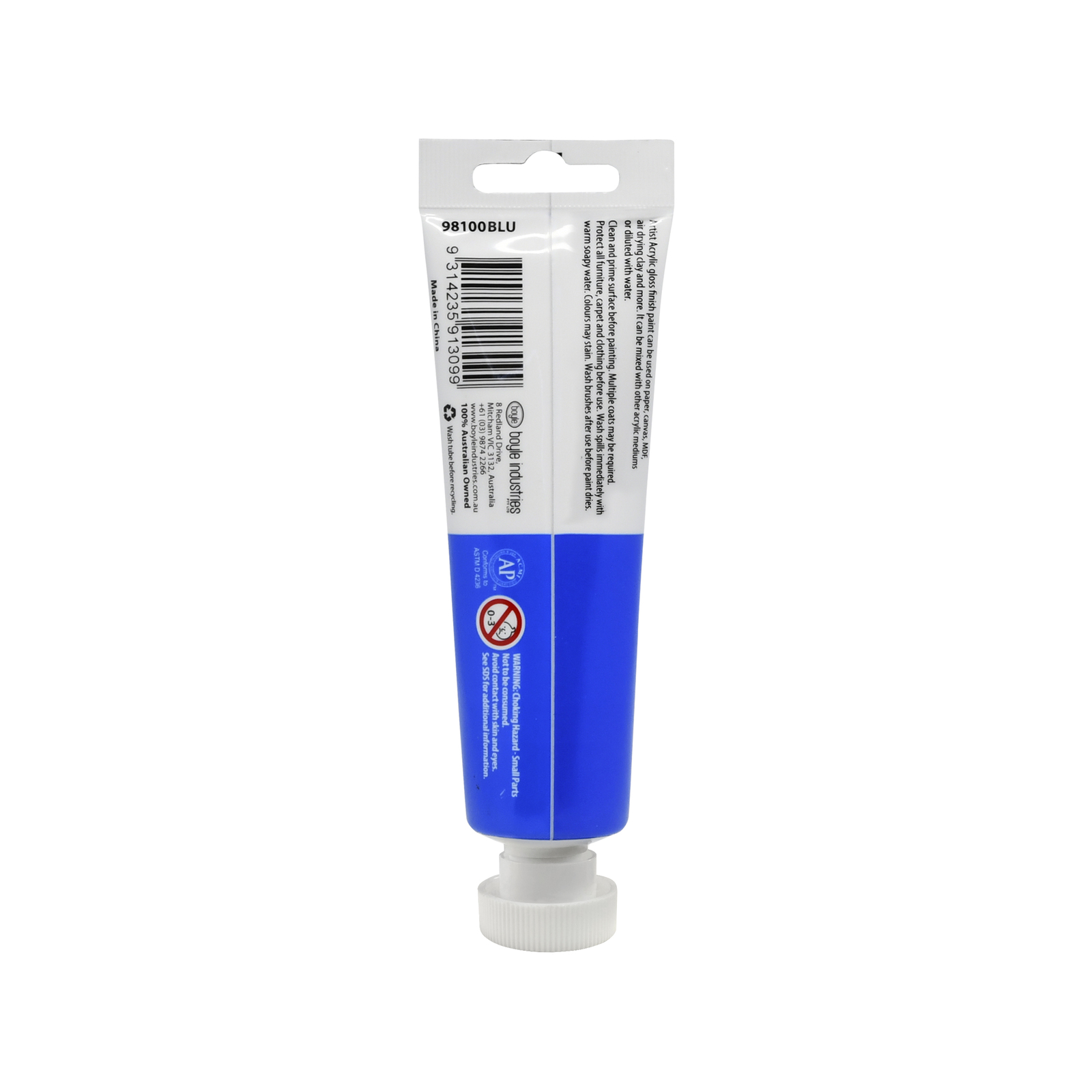 Boyle 100ml Blue Artist Acrylic Paint - Bunnings Australia