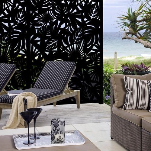 Jack Matrix 2410 x 1205mm Charcoal Rainforest Screen Panel With Frame ...