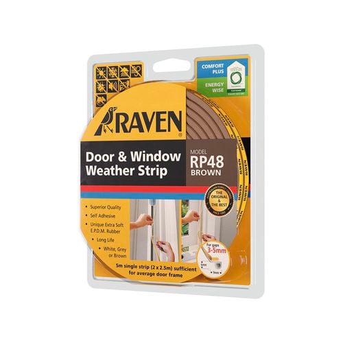 Raven 5000mm Brown RP48 Self Adhesive Weather Strip - Bunnings Australia