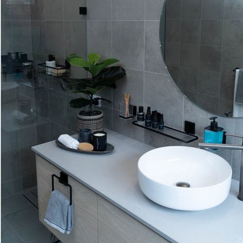 Fusion-Loc 26kg Black Matte Suction Combo Shower Caddy - Bunnings New ...