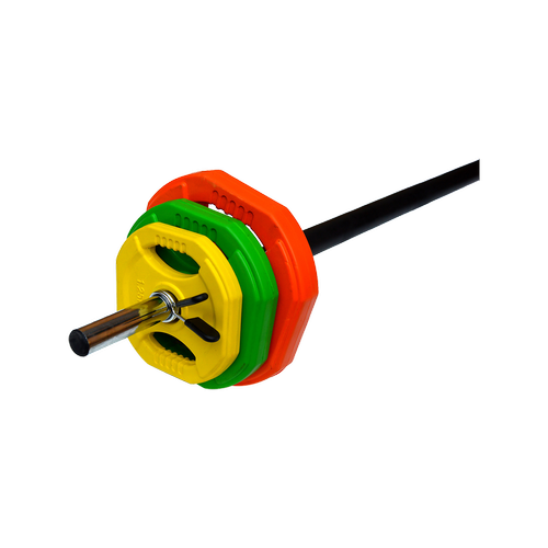 RTM 20kg Standard Rubber Coloured Barbell - Bunnings Australia