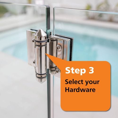ProtectorAl 126 x 138 x 105mm Poly Stainless Steel Glass To Glass Gate ...