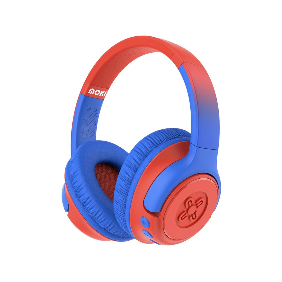 Moki Mixi Kids Volume Limited Wireless Bluetooth Headphones - Blue Red ...