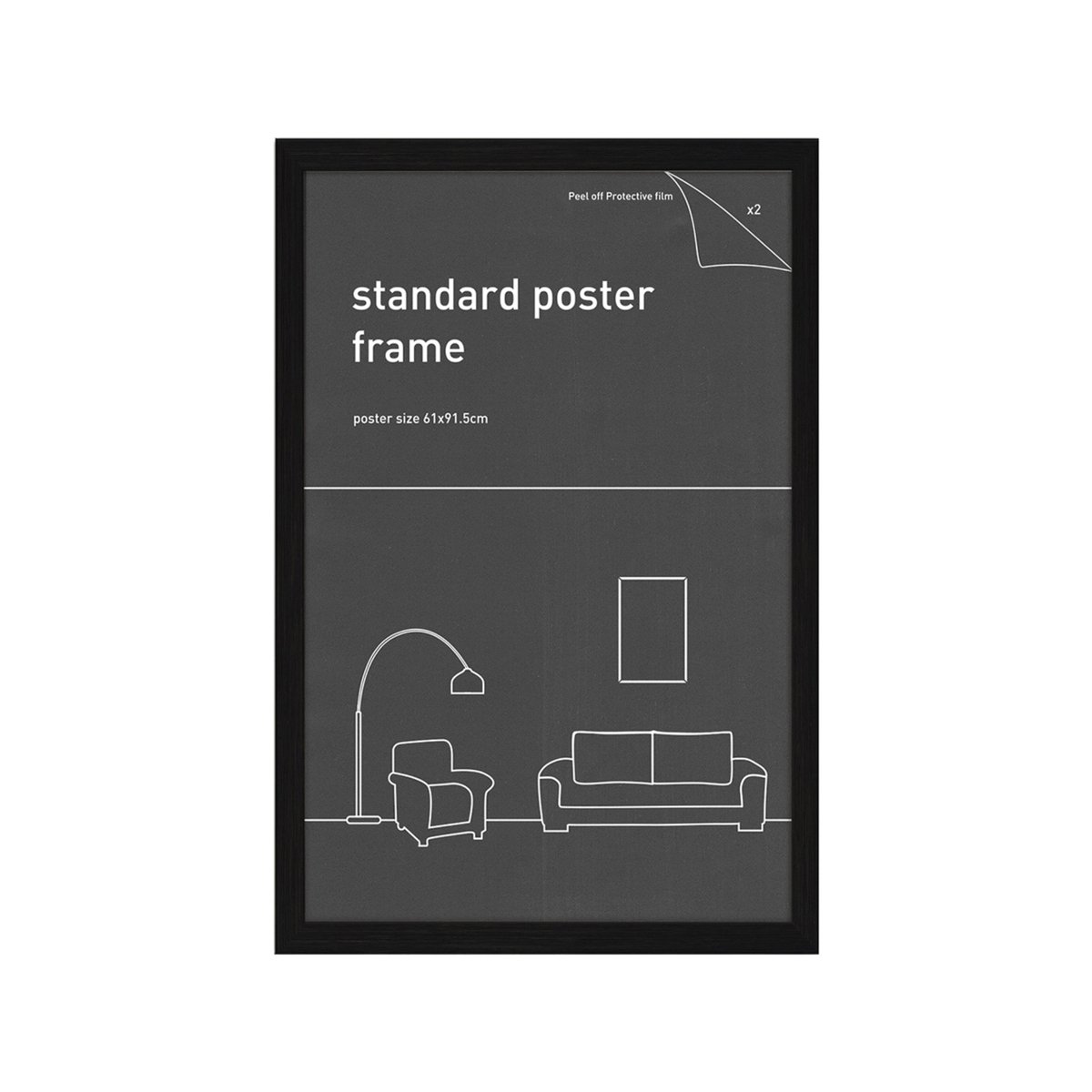 Frames & Hangers Wall Hanging Sleek Maxi Poster Frame Black 61x91.5cm ...