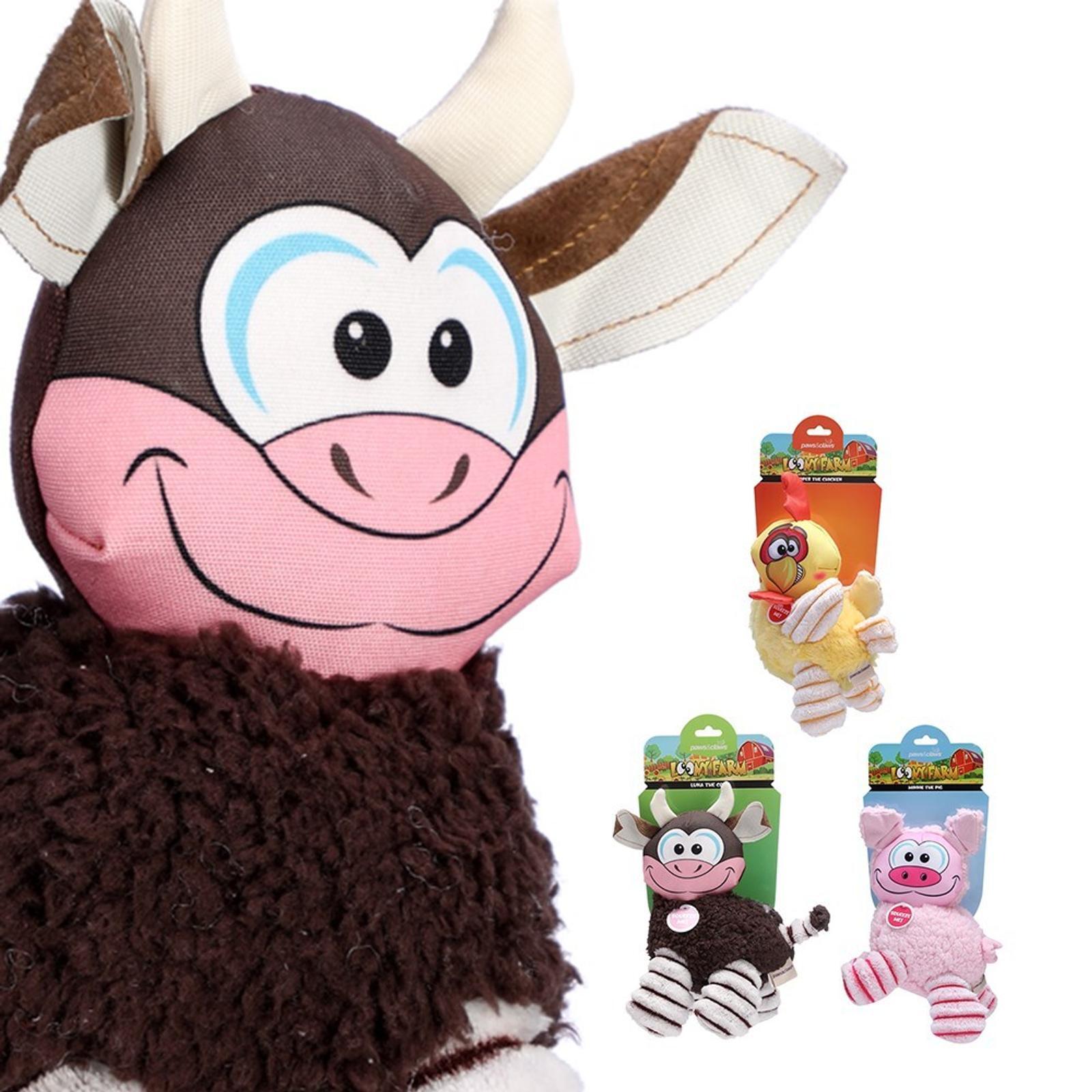 Paws & Claws 28cm Loony Farm Dog/Pet Plush Toy Assorted - Bunnings ...