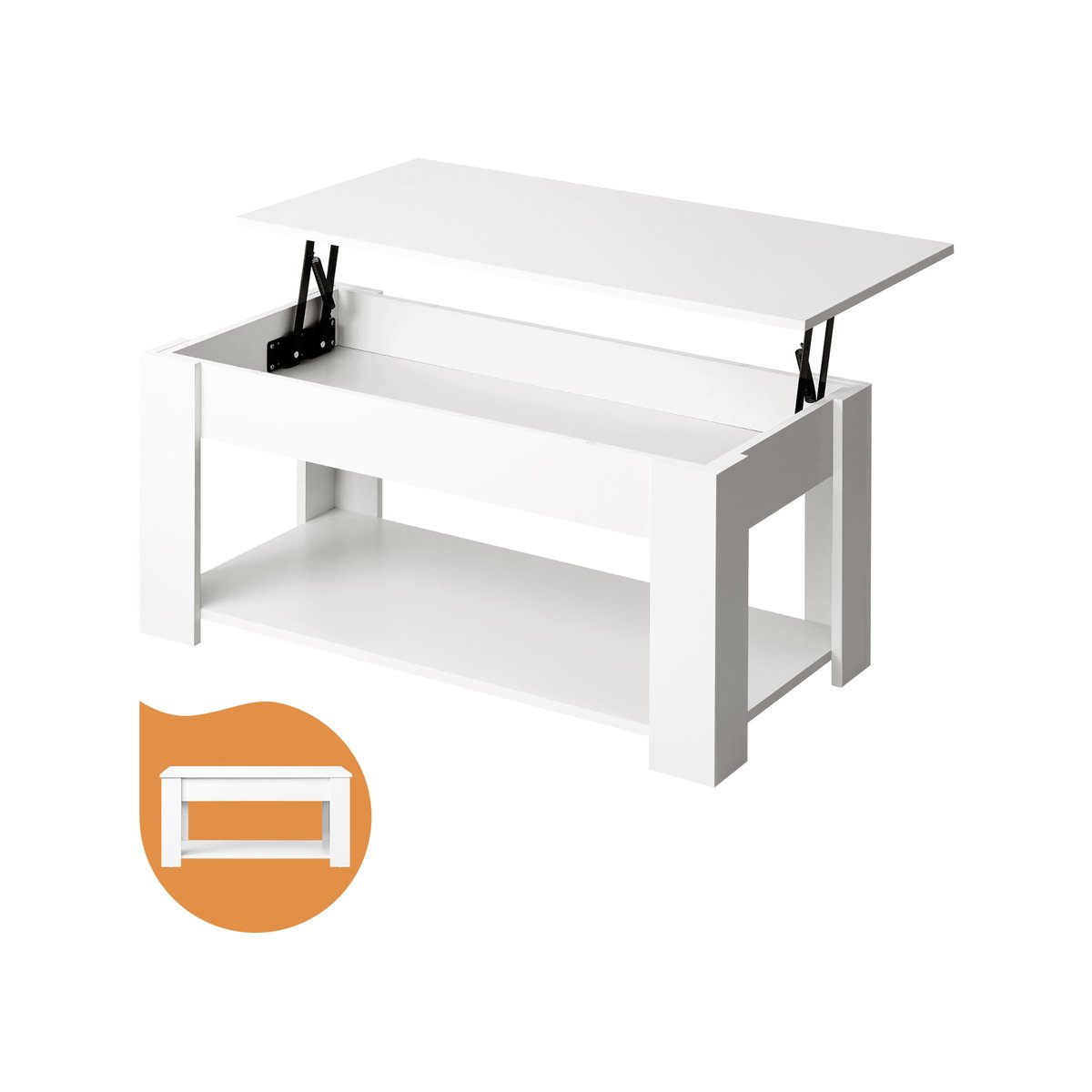 Oikiture White Lift Up Top Coffee Table - Bunnings Australia