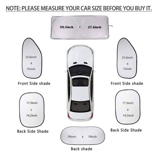 Set of 6 Auto Front Rear Windshield Side Window Sun Shade Car Visor ...
