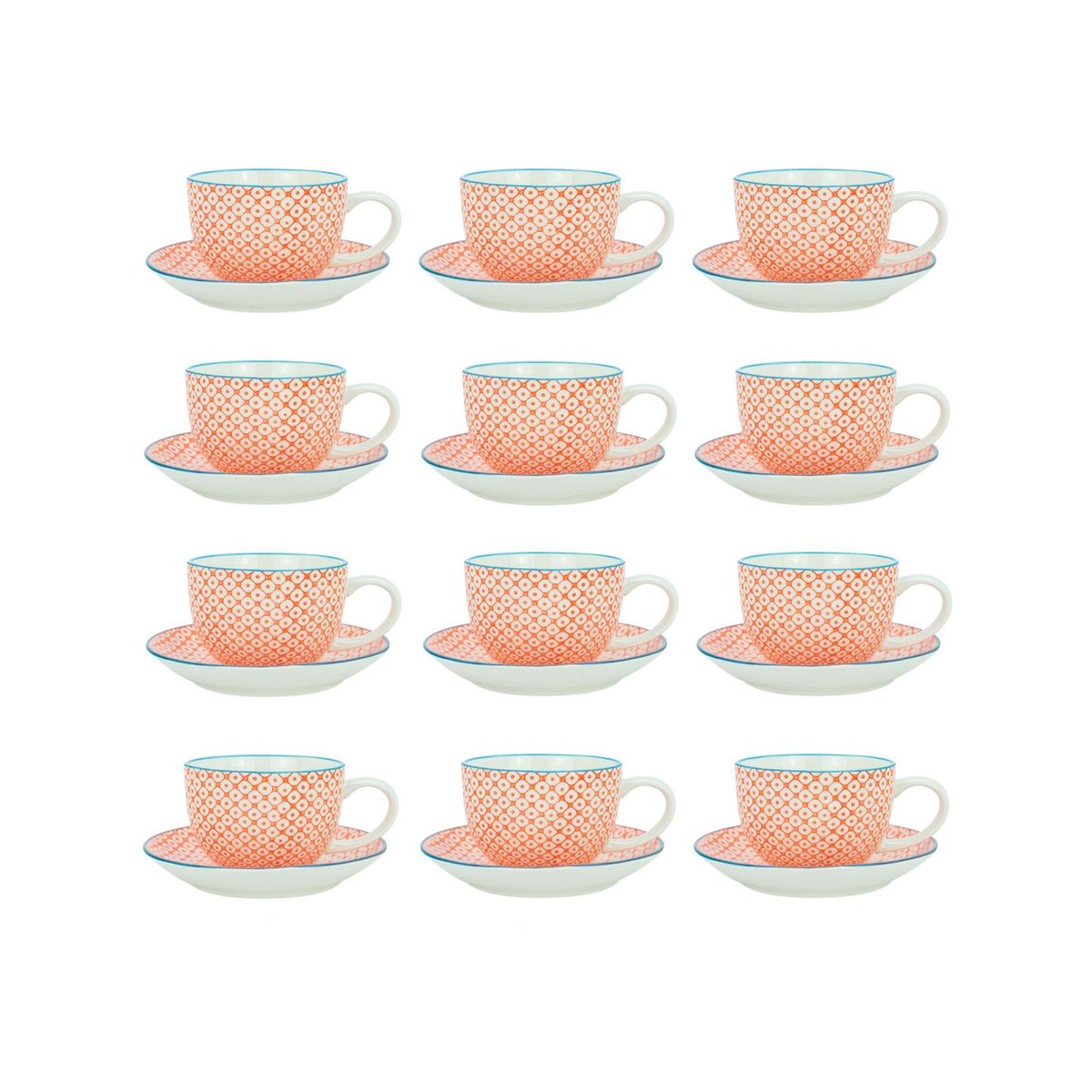 Nicola Spring Patterned Porcelain Cappucino Cups And Saucer Set ...