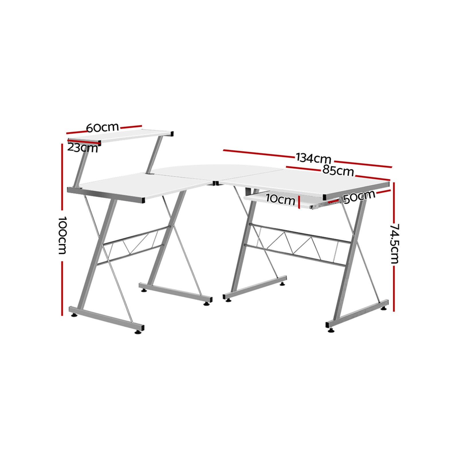 Artiss Office Computer Desk Corner Table White - Bunnings Australia
