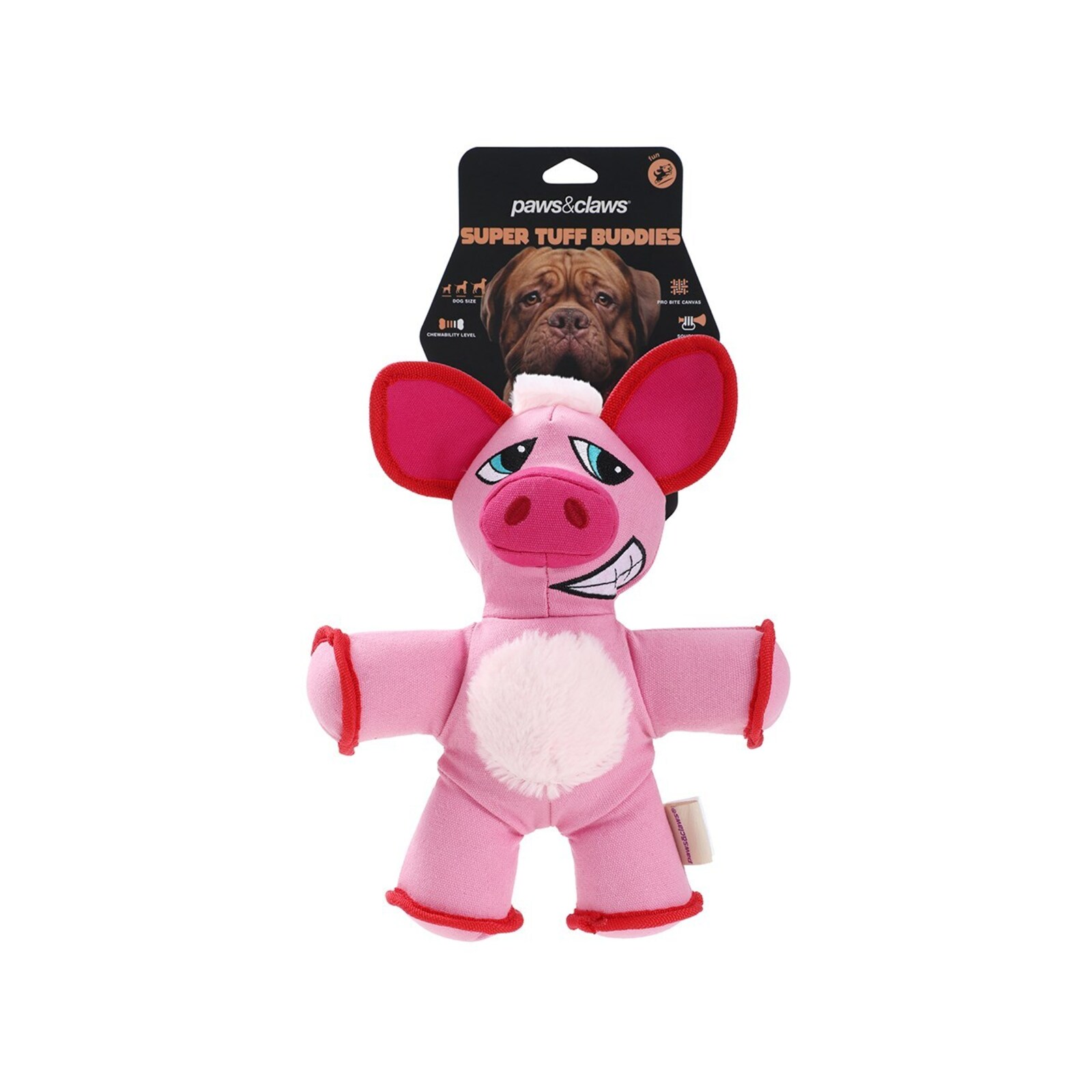 Paws & Claws Pet/Dog Super Tuff Buddies 32x24cm Oxford Toy - Pig ...