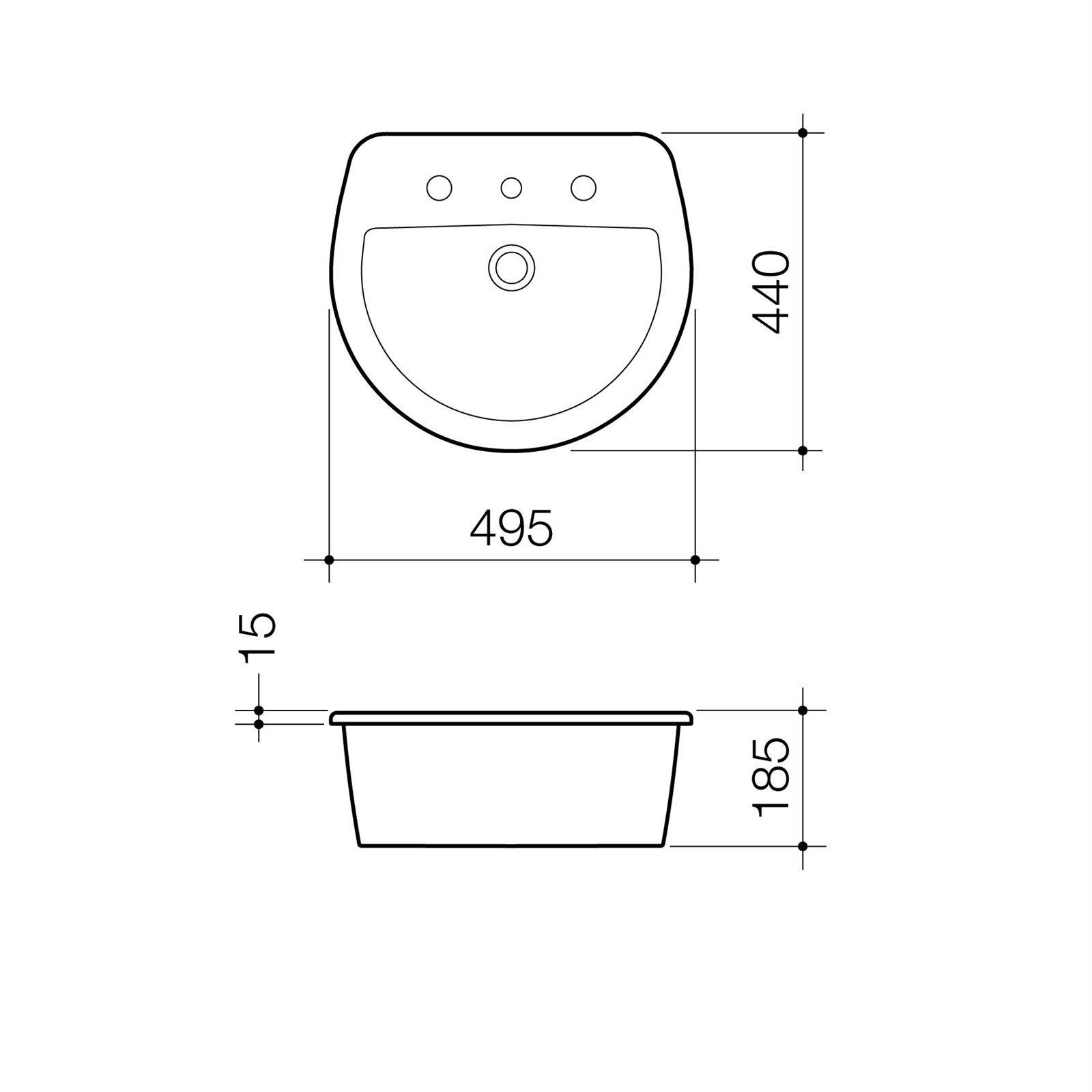 Caroma White Cosmo Vanity Basin - 1 Tap Hole - Bunnings Australia