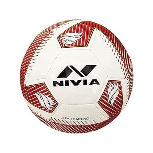 Nivia DOM06 Training ‎PU Football (White, Size 5) | Machine Stitched ...