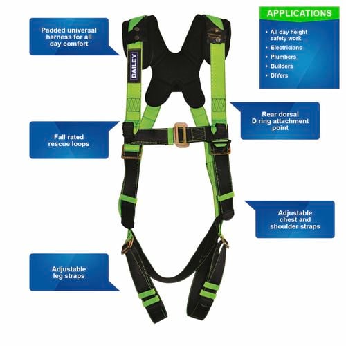 Bailey Fall Protection Universal Padded Harness - Bunnings Australia