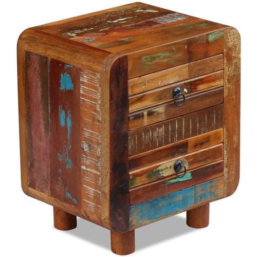 vidaXL Solid Reclaimed Wood Night Cabinet Bedside Nightstand Table ...