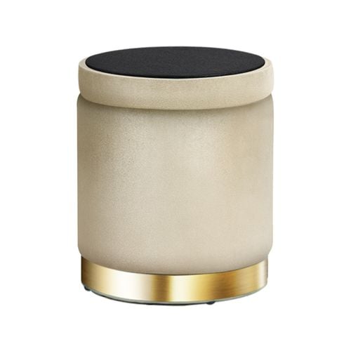 Artiss Storage Foot Stool Round Velvet Ottoman Footstool Cream ...