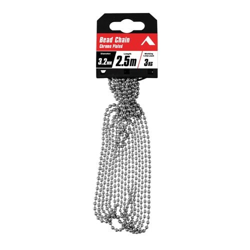 Pinnacle 3.2mm x 2.5m Chrome Plated Bead Chain - Bunnings Australia