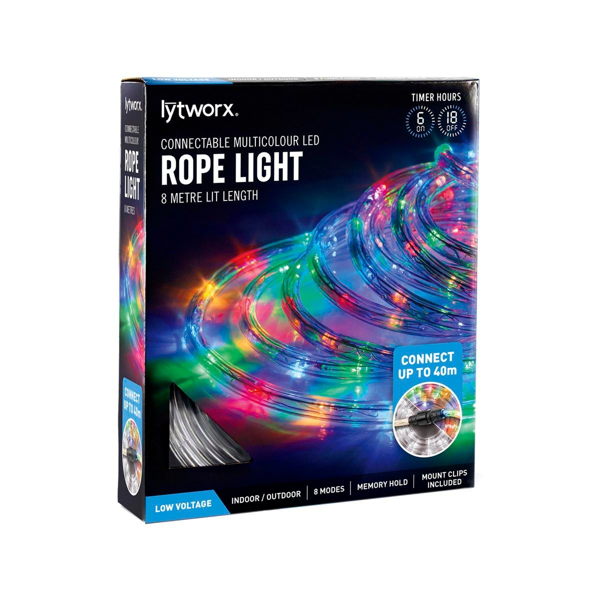 Lytworx 8m Multicolour Connectable Rope Light With Timer - Bunnings ...