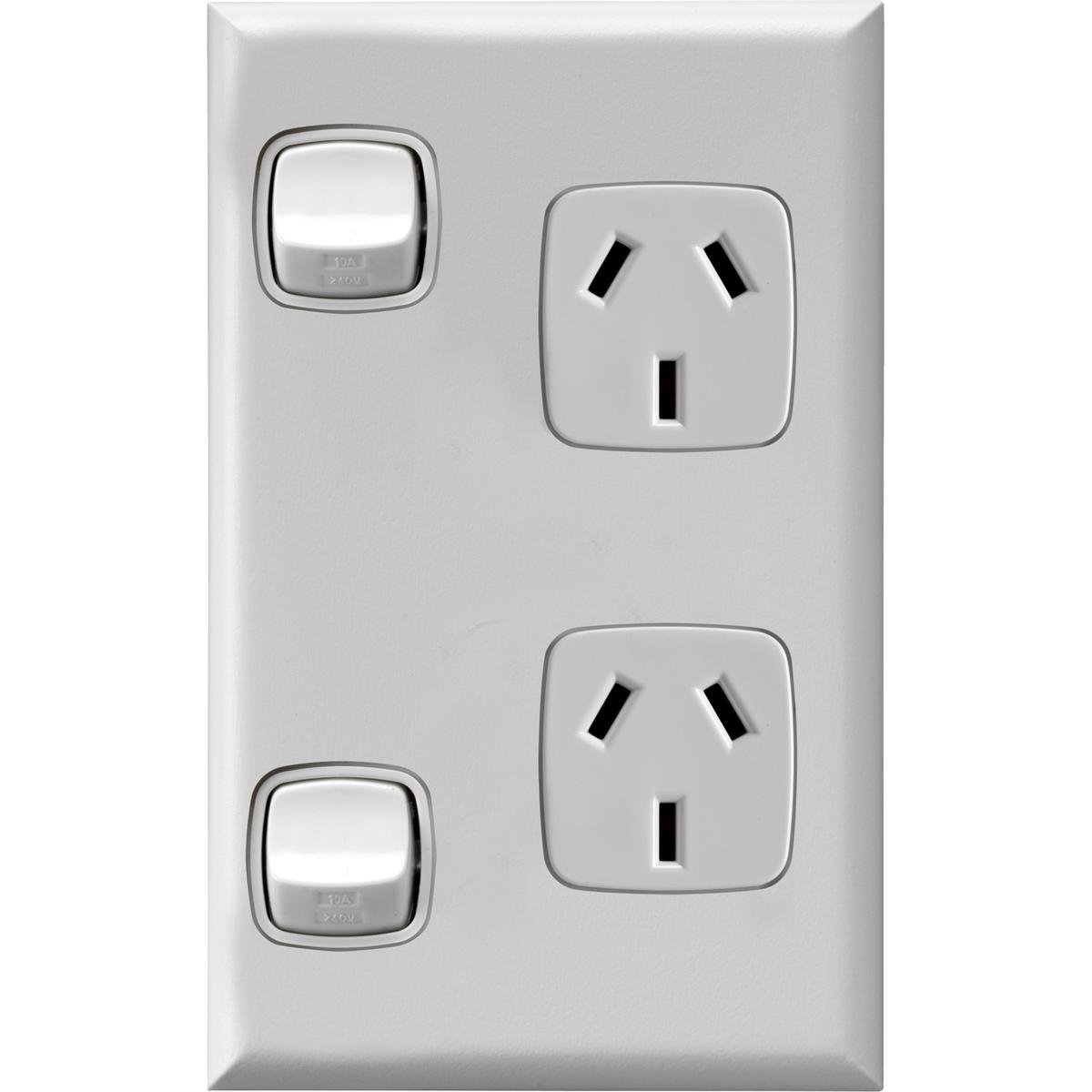 HPM Excel Vertical Double Powerpoint White - Bunnings New Zealand